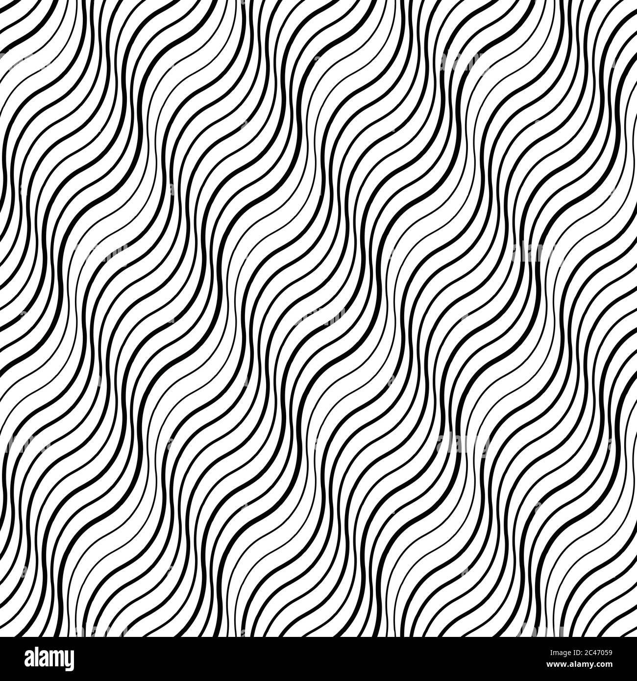 Seamless pattern with wavy lines of random thickness Stock Vector Image ...
