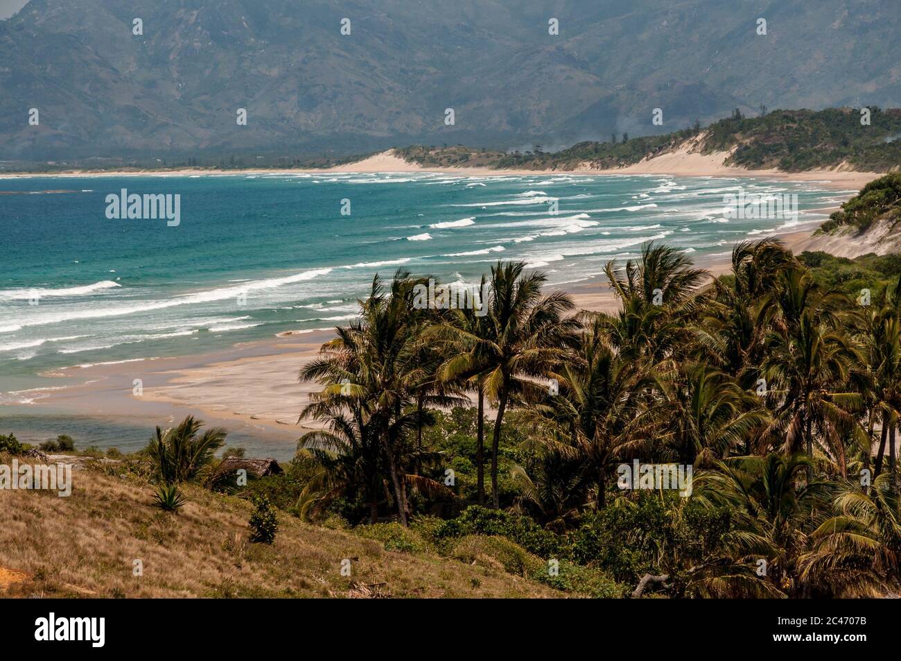 Panorama on the long Lokaro Beach near Fort Dauphin Stock Photo - Alamy