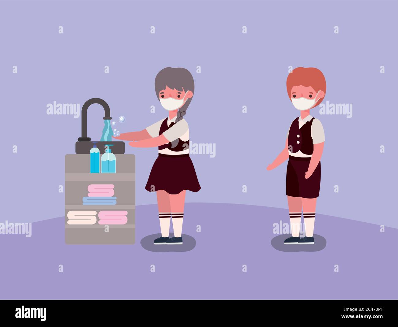 Kids Washing Hands At School Clip Art