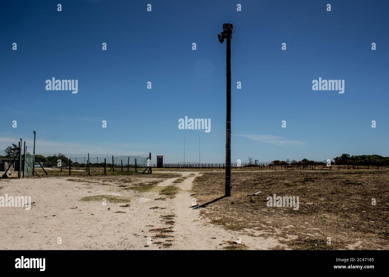 Fine view of a black light pillar on a field during the daytime Stock ...