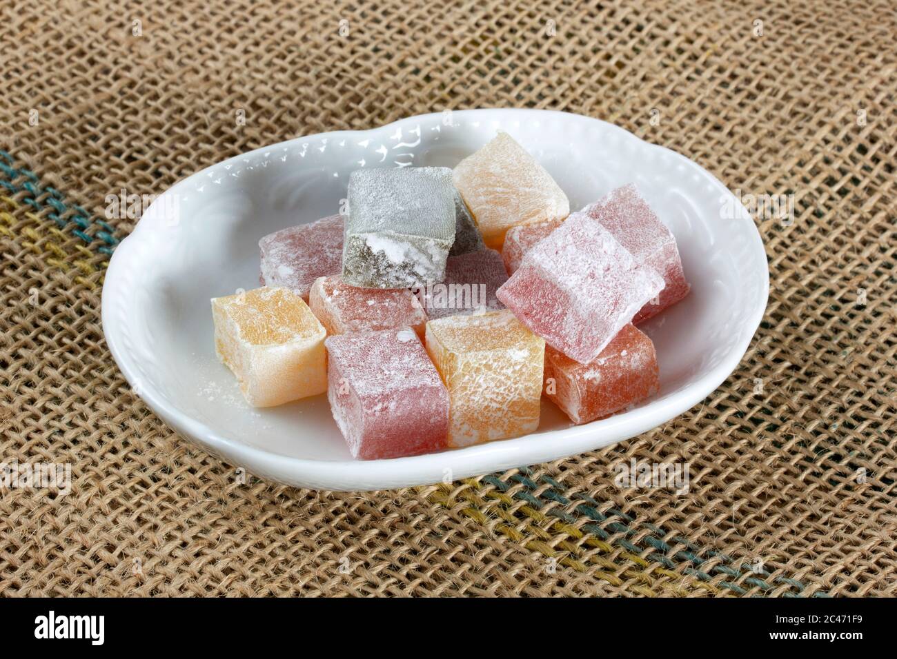 colorful Turkish delights in the plate Stock Photo - Alamy