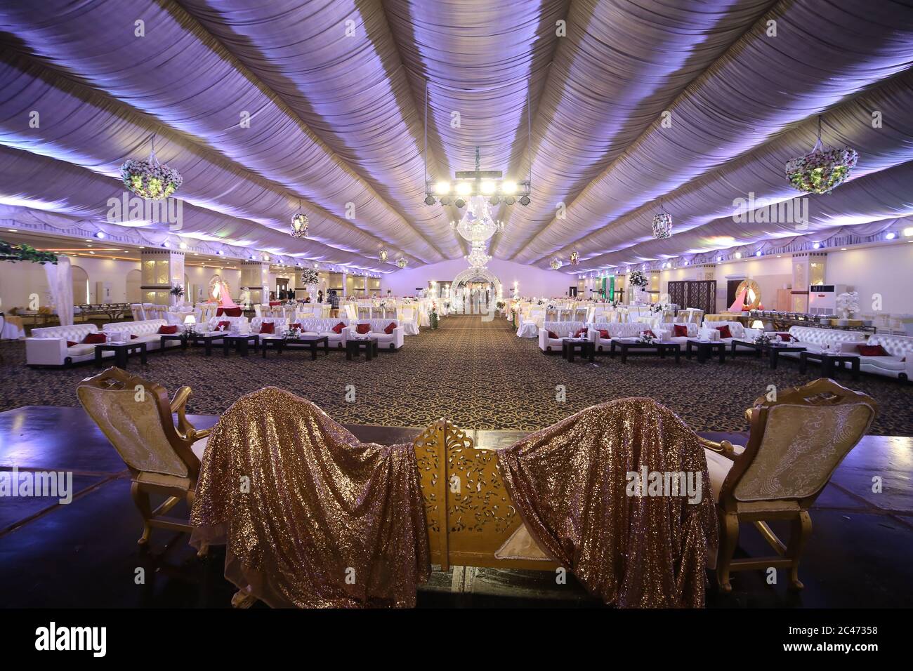 Wedding and Event decoration with flowers setup Stock Photo - Alamy