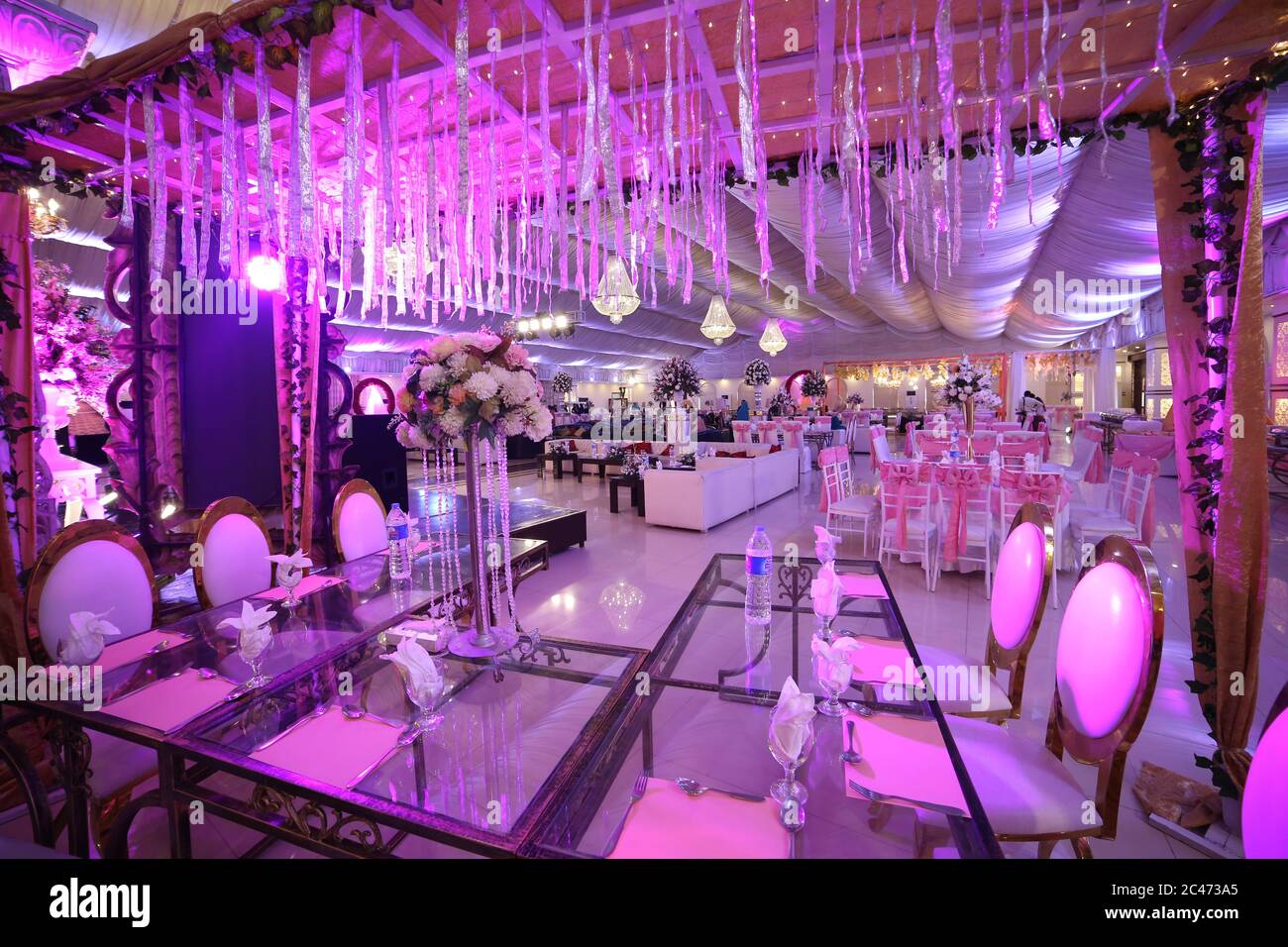 Wedding and Event decoration with flowers setup Stock Photo - Alamy