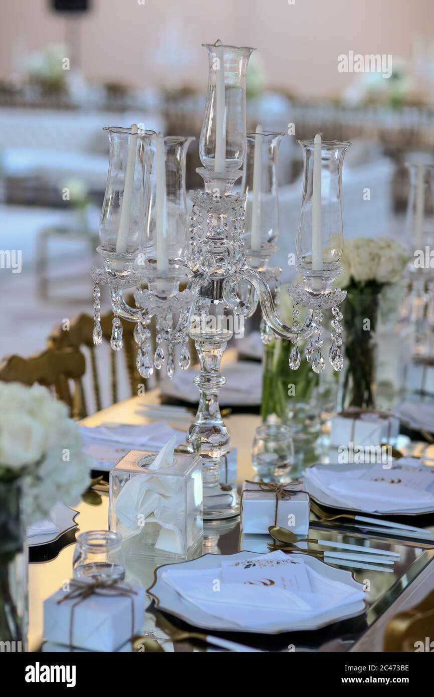 Wedding and Event decoration with flowers setup Stock Photo - Alamy