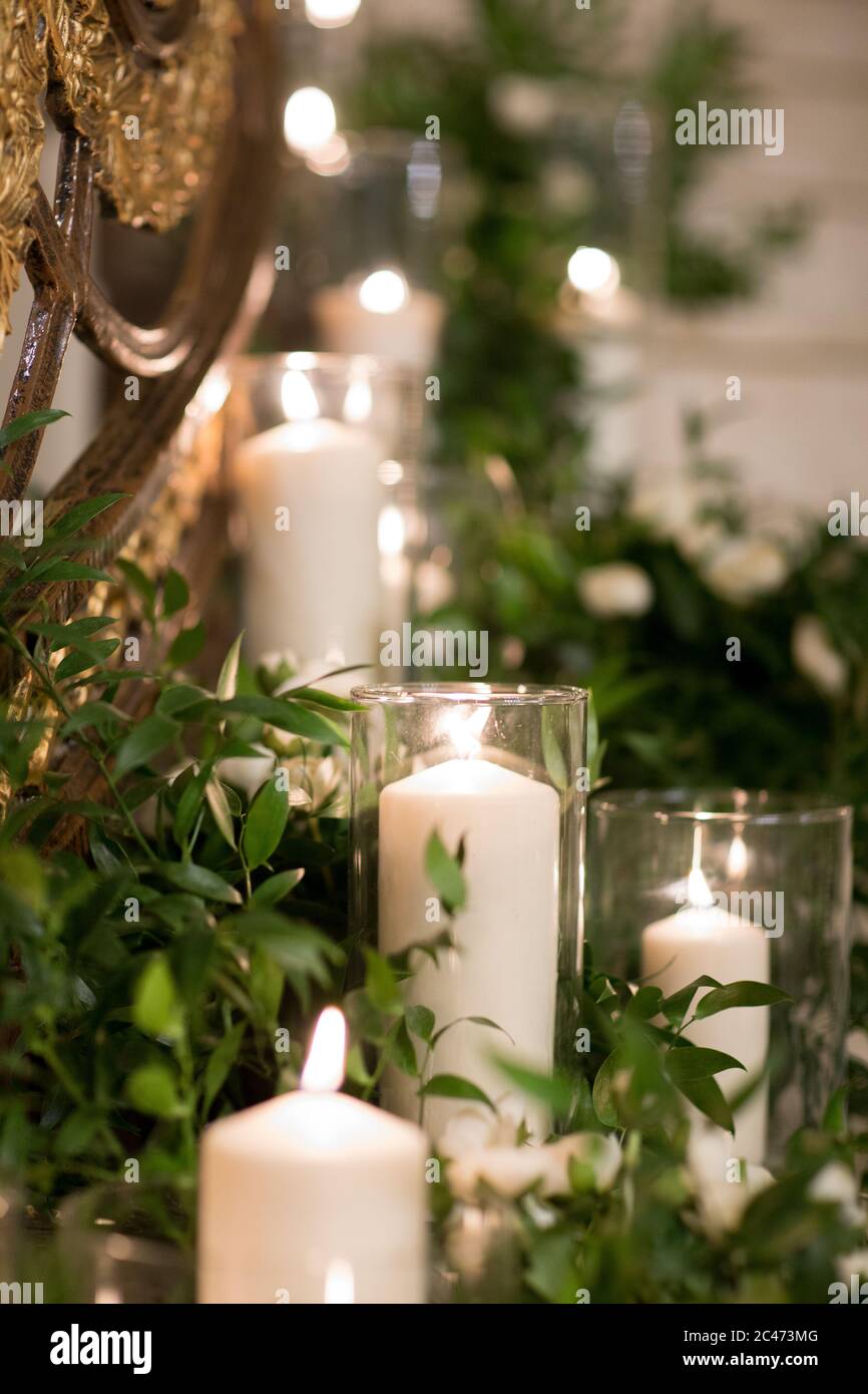 Wedding and Event decoration with flowers setup Stock Photo - Alamy