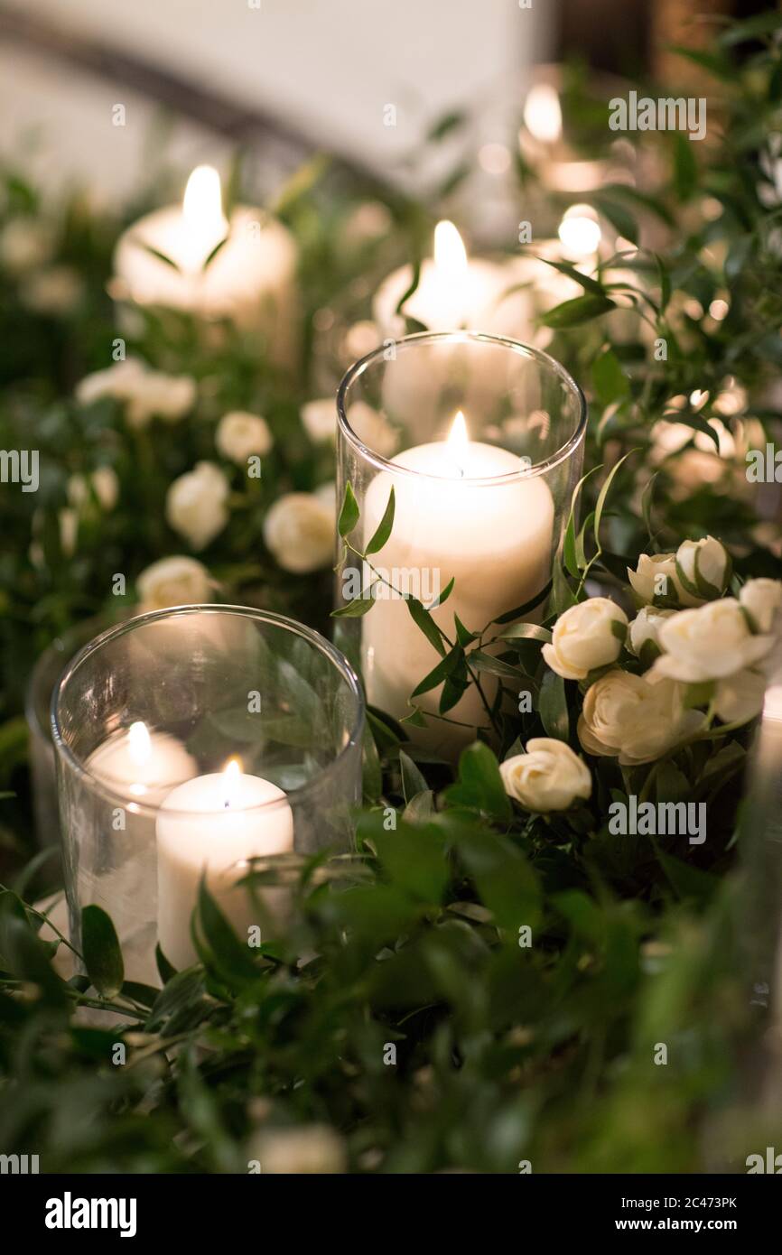 Wedding and Event decoration with flowers setup Stock Photo - Alamy