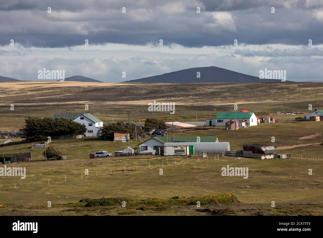 Pebble Island; Settlement; Falklands Stock Photo - Alamy