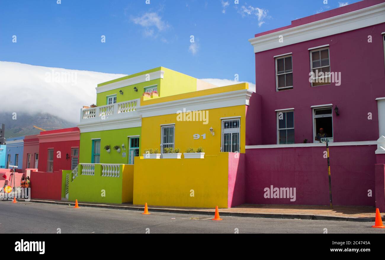Horizontal shot of Bo-Kaap Museum Cape South Africa and some clouds in ...