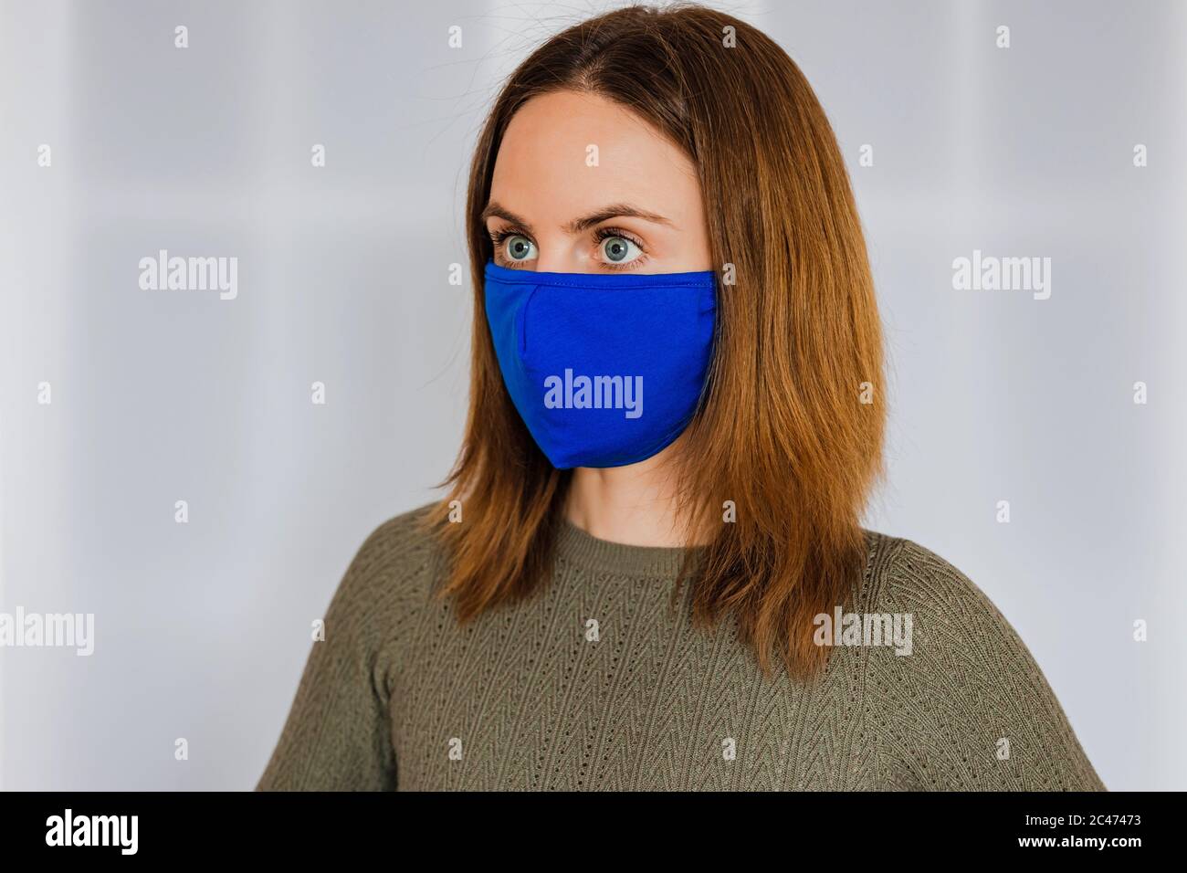 Wearing A Surgical Light Blue Mask High Resolution Stock Photography ...