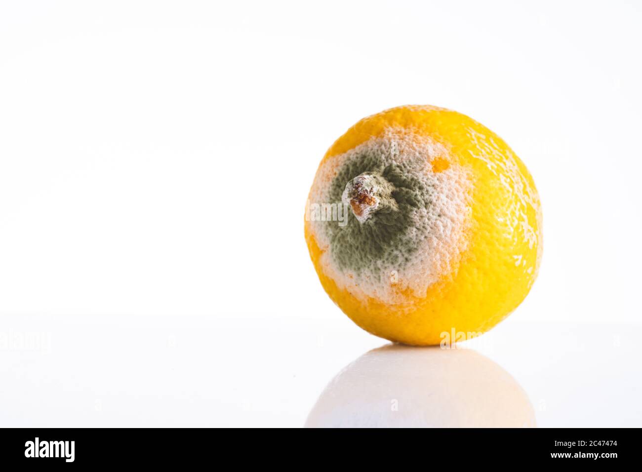 Rotten lemon on white background Stock Photo - Alamy