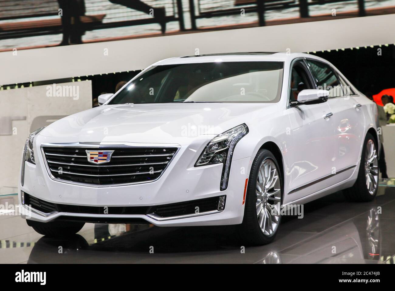 NEW YORK, NY - APRIL 1, 2015: Cadillac exhibit Cadillac CT 6 at the ...