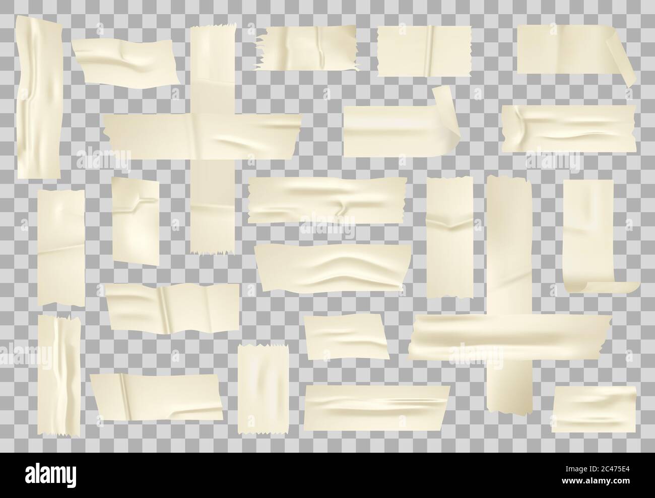 Adhesive paper tape. Sticky piece of papers, glue stick tapes and taped ...