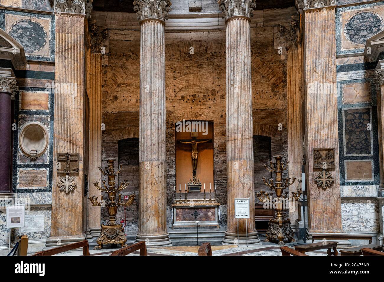 Pantheon of Rome: the apse of the building on the South side Stock ...