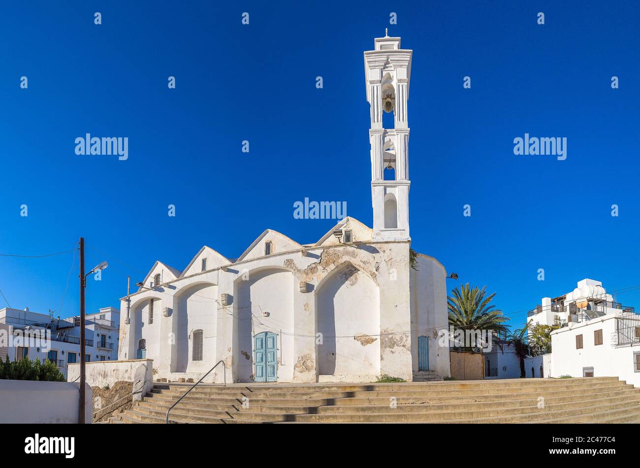 Orthodox church in Kyrenia (Girne), North Cyprus in a beautiful summer ...