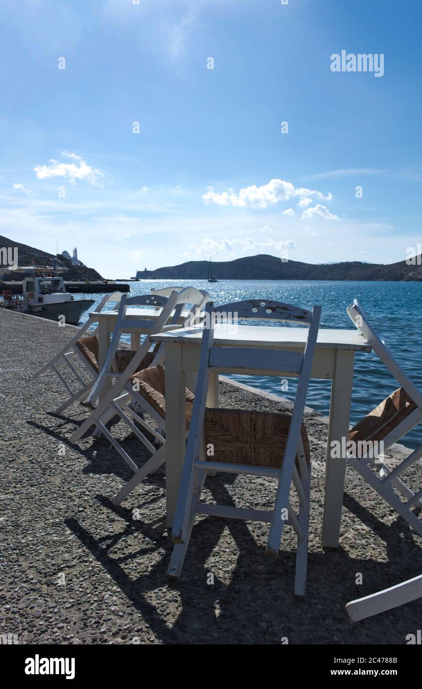 Empty outdoor table greek islands hi-res stock photography and images ...