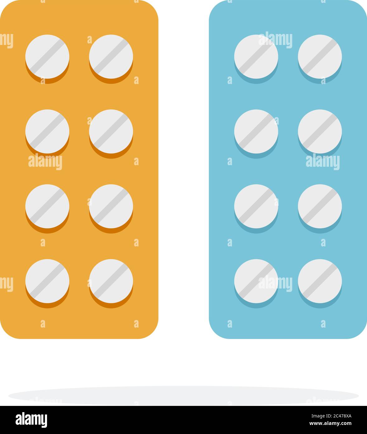 Round tablets vector flat material design isolated object on white ...