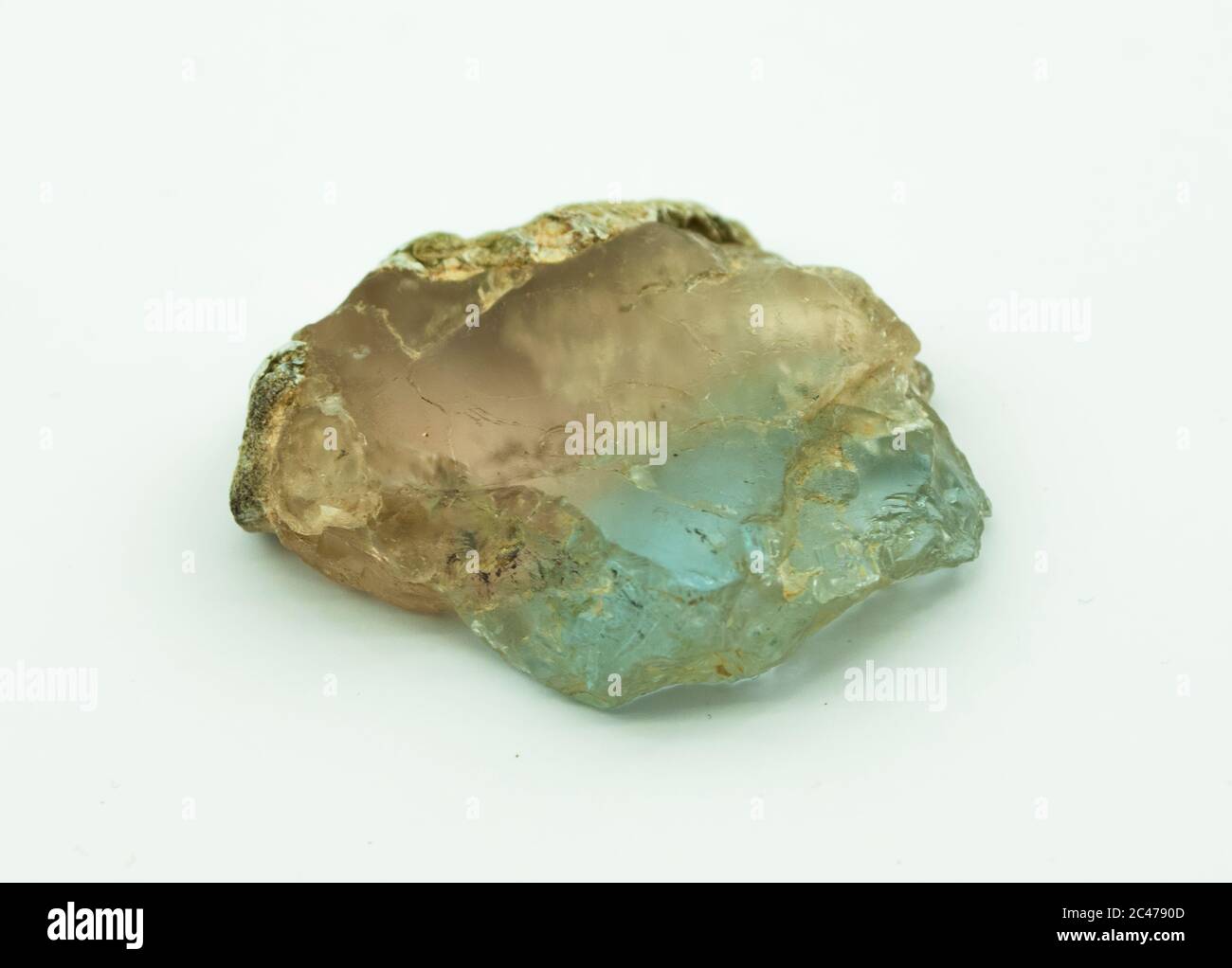 Natural polychrome topaz on the white background Stock Photo - Alamy
