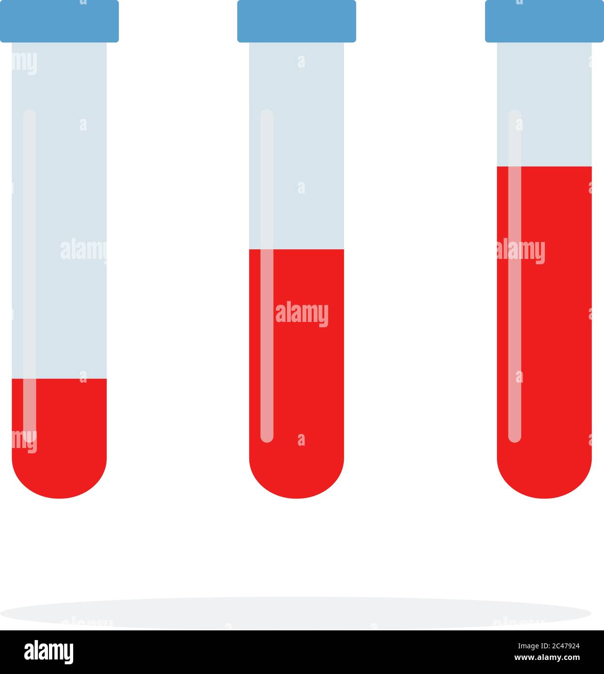 Tube with blood vector flat material design isolated object on white ...