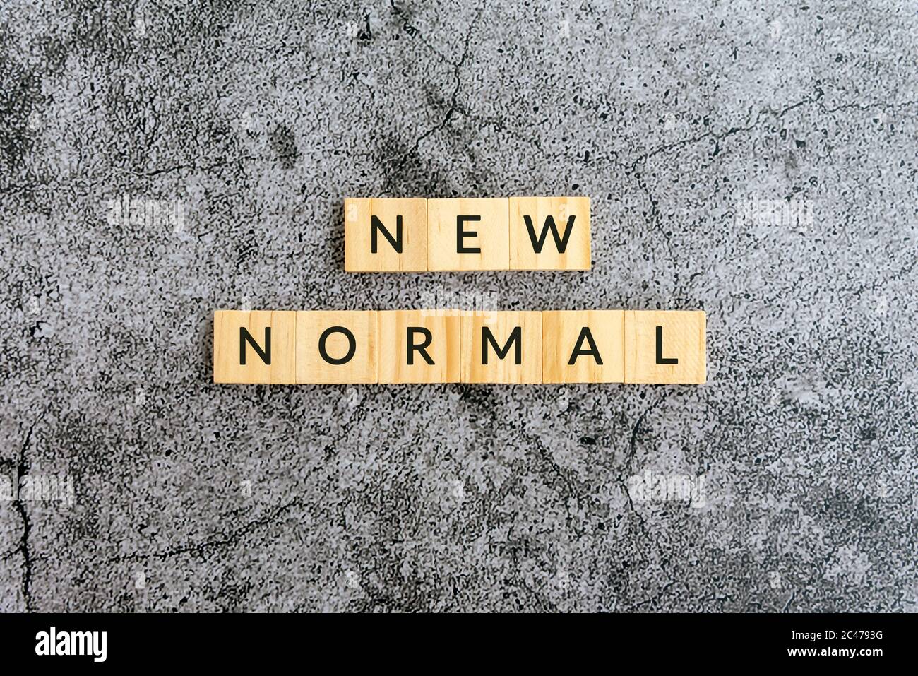 New Normal text on wooden block textures background Stock Photo - Alamy