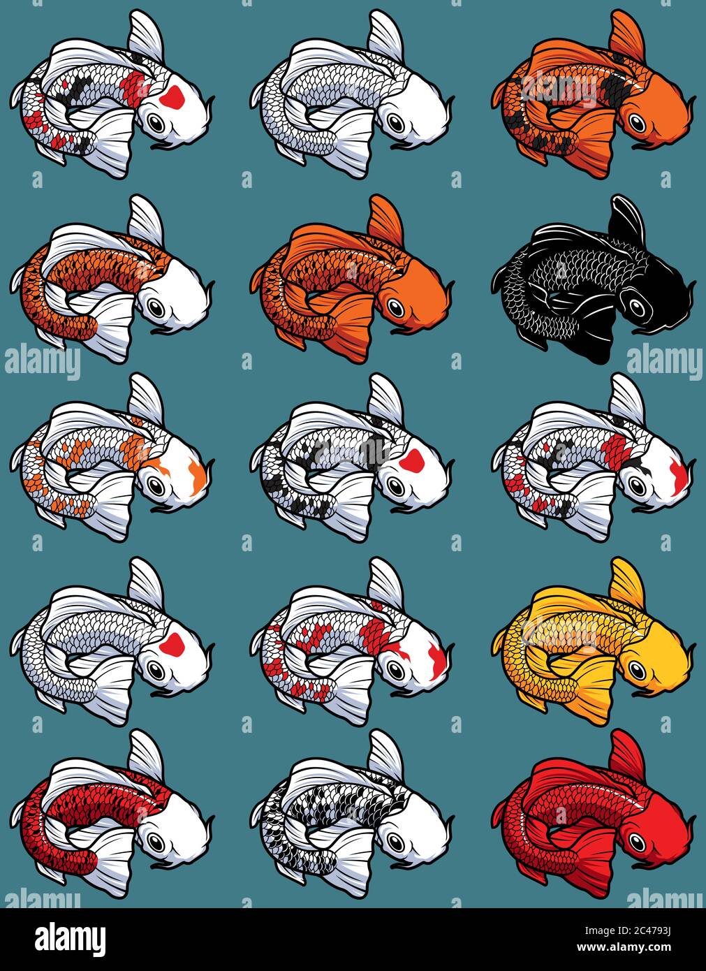 Koi garden Stock Vector Images - Alamy