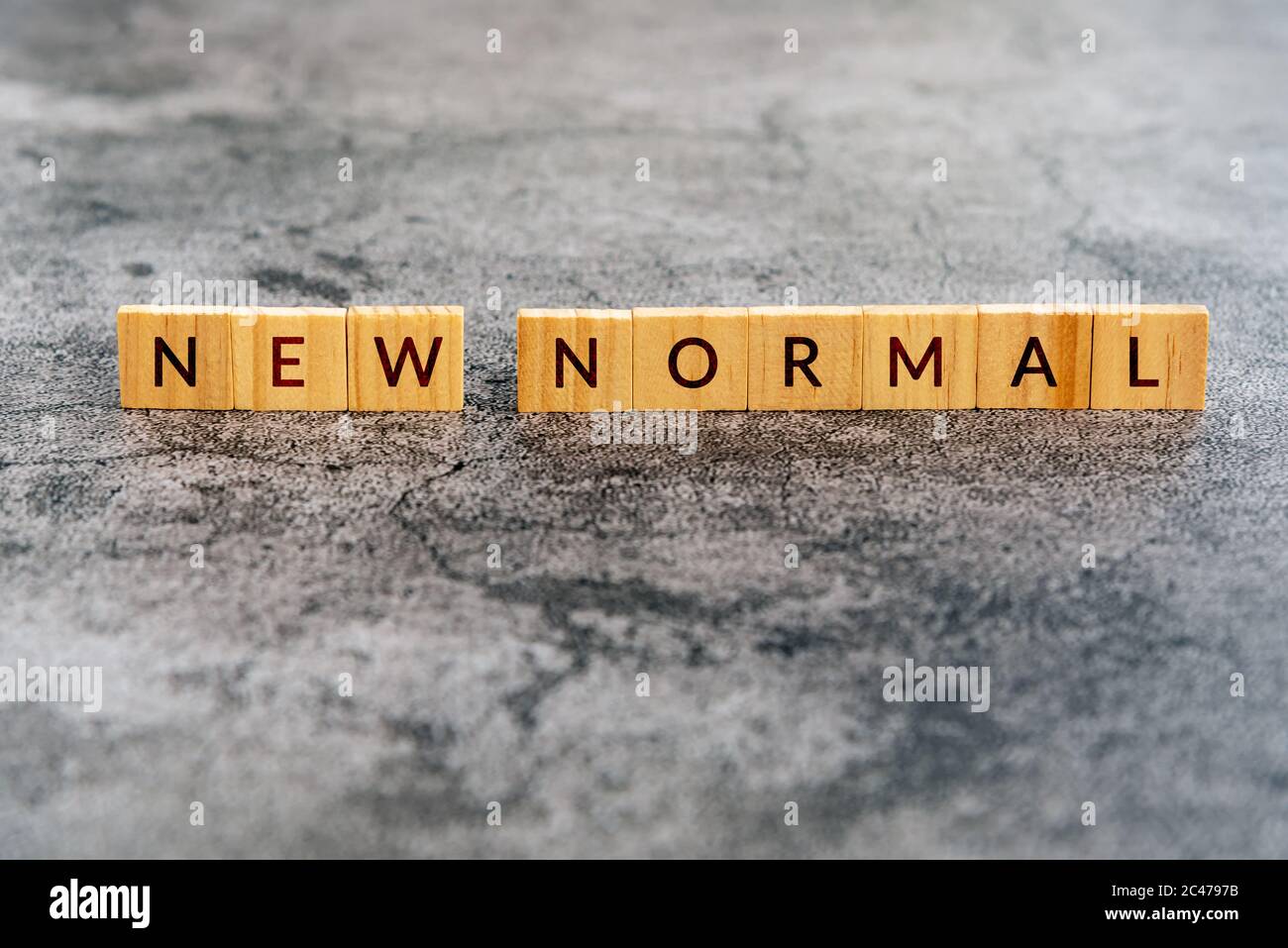 New Normal text on wooden block textures background Stock Photo - Alamy