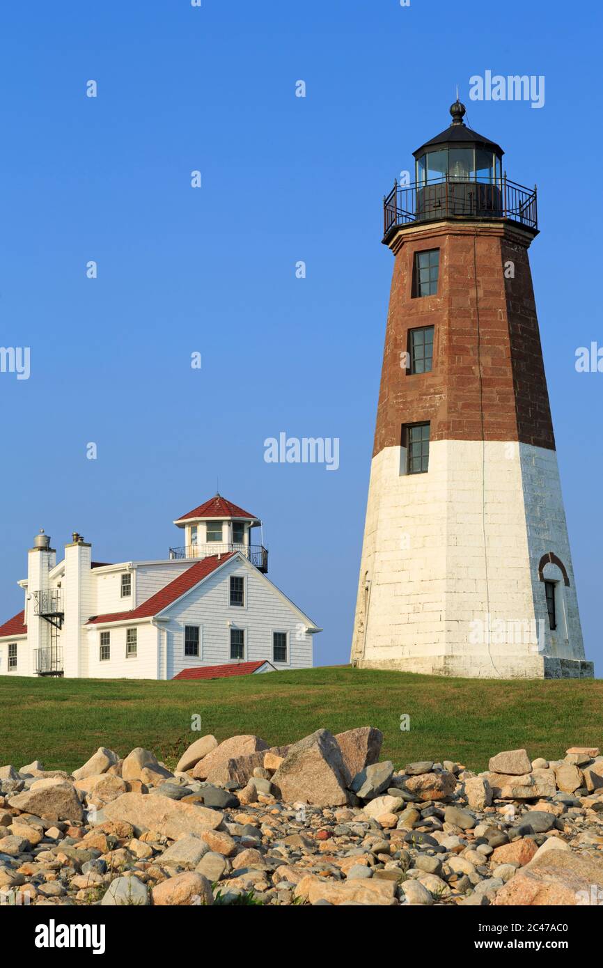 Point Judith Lighthouse, Rhode Island, USA Stock Photo - Alamy