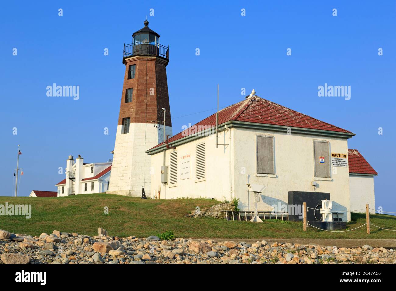 Point Judith Lighthouse, Rhode Island, USA Stock Photo - Alamy