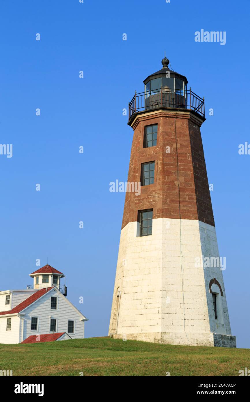 Point Judith Lighthouse, Rhode Island, USA Stock Photo - Alamy