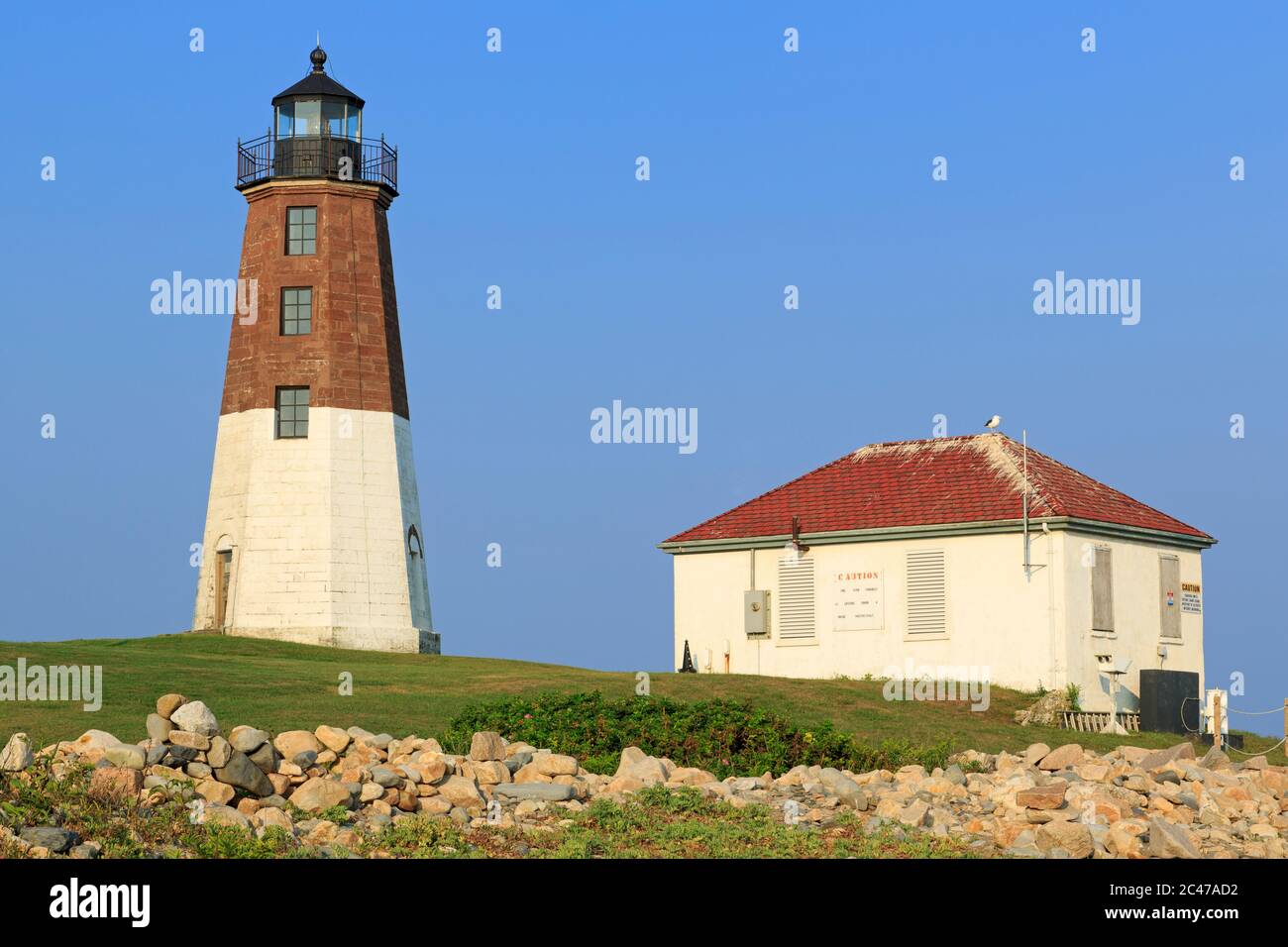 Point Judith Lighthouse, Rhode Island, USA Stock Photo - Alamy
