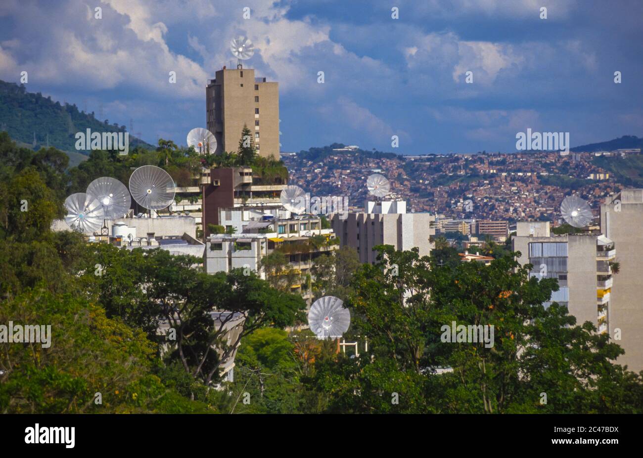 CARACAS, VENEZUELA - Eastern Caracas urban landscape and satellite ...