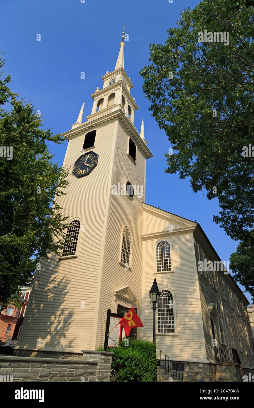 Trinity Church, Queen Ann Square, Newport, Rhode Island, USA Stock ...
