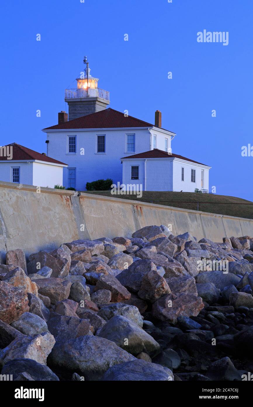 Watch Hill Lighthouse, Westerly, Rhode Island, USA Stock Photo - Alamy