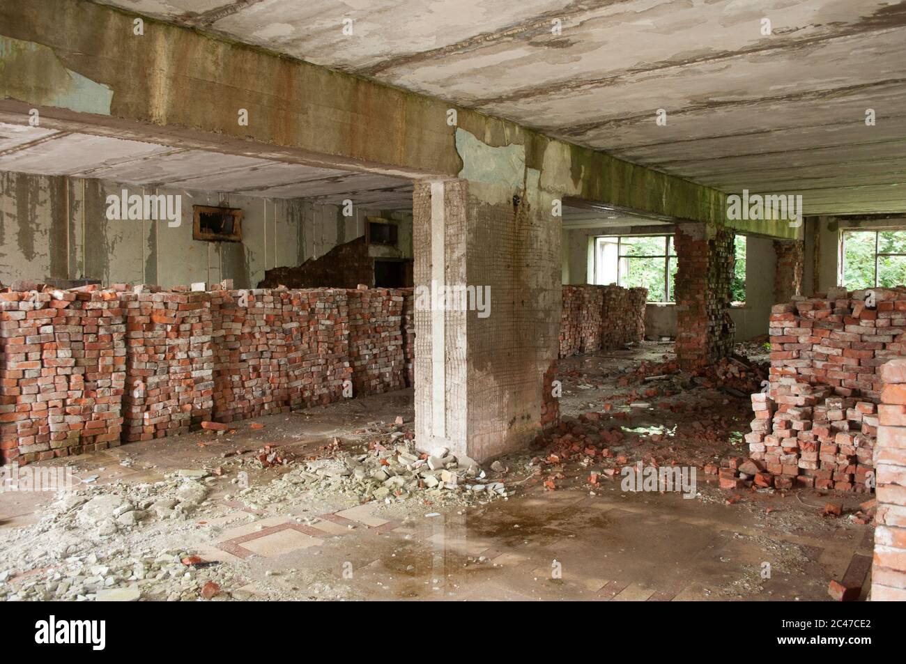 Old ruined abandoned office building Stock Photo - Alamy