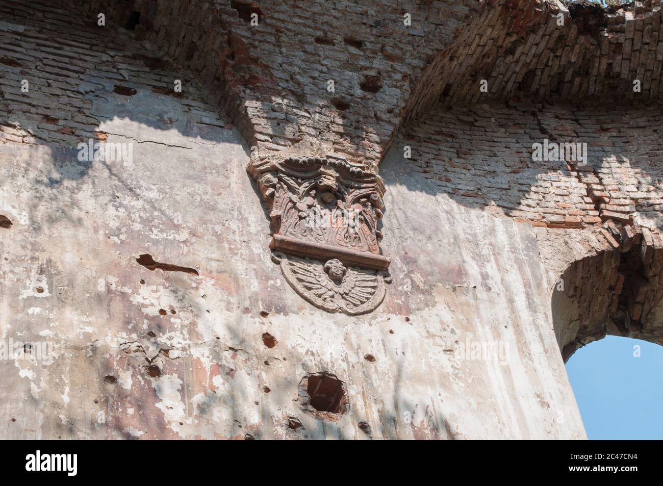 Ancient fretwork inside the abandoned church Stock Photo - Alamy