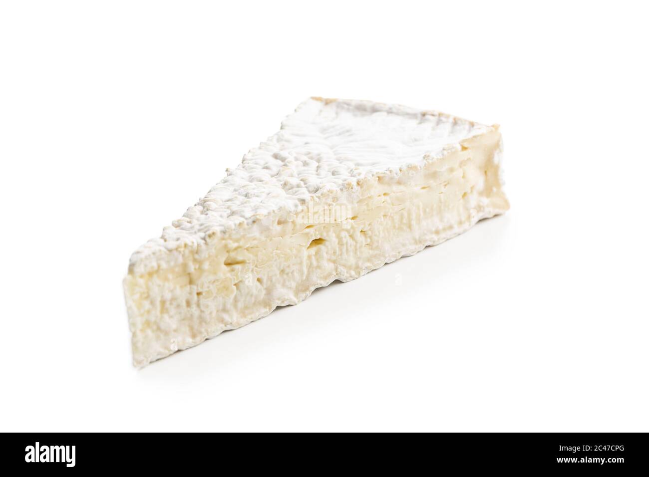 Brie cheese. White soft cheese with white mold isolated on white ...