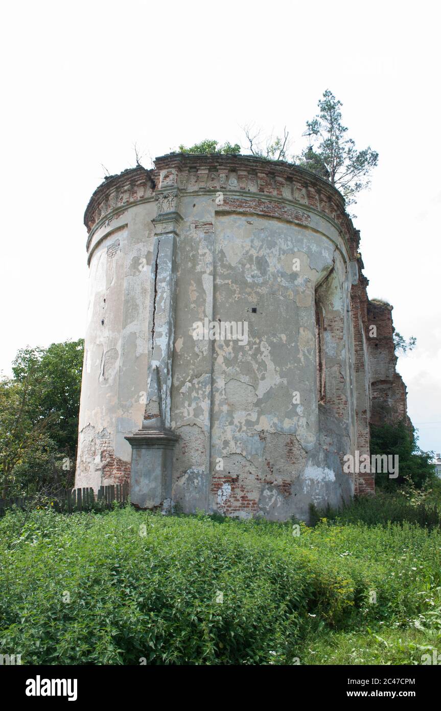 Back view of the old abandoned church Stock Photo - Alamy