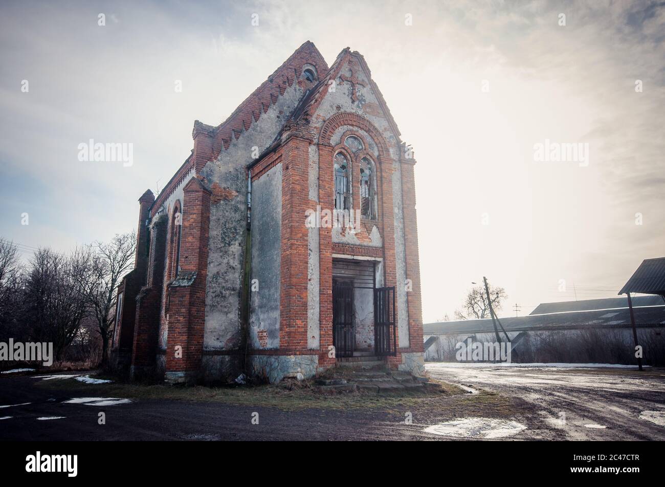 Outdoor view of an old abandoned church Stock Photo - Alamy