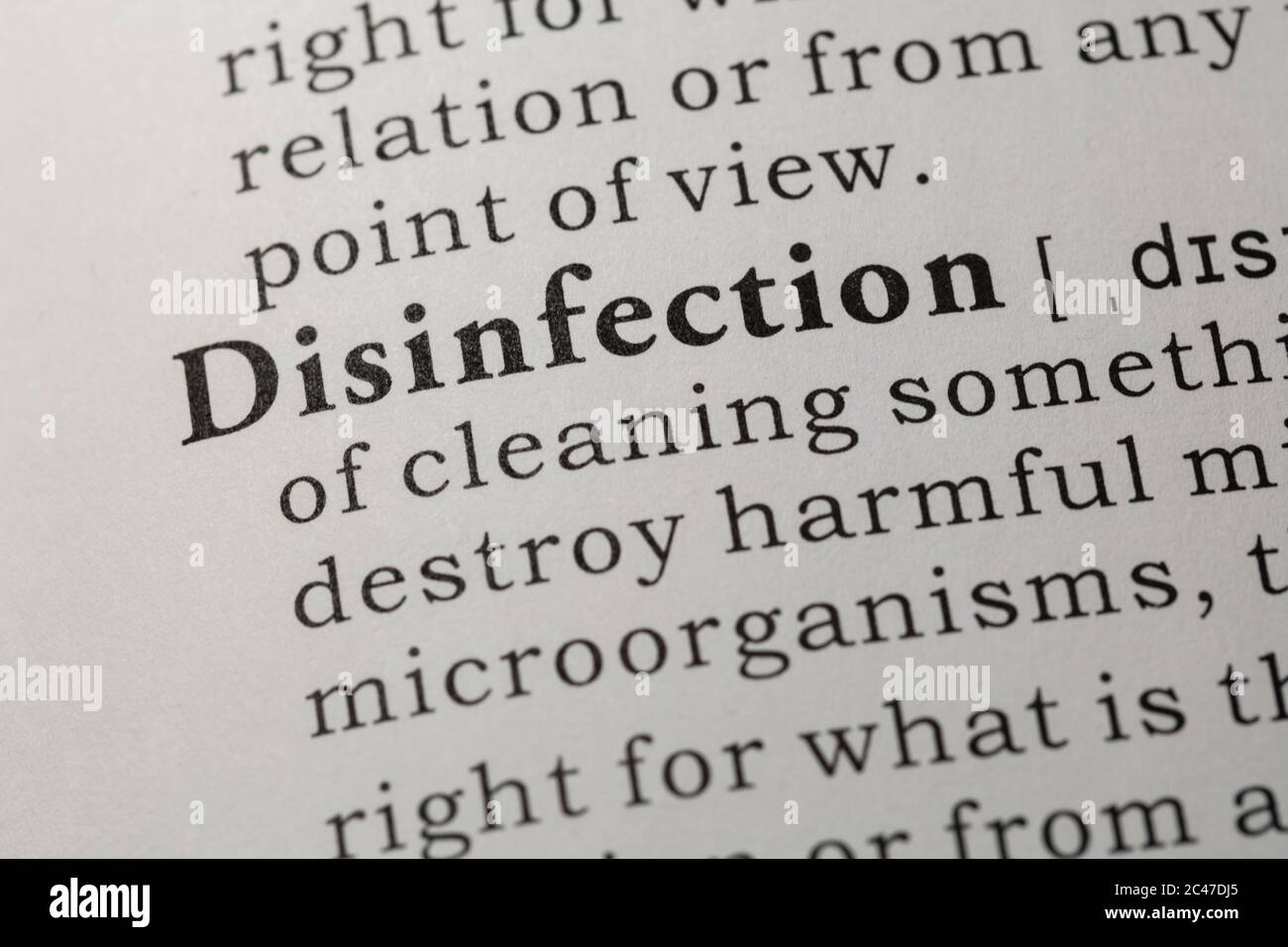 Fake Dictionary, Dictionary definition of word disinfection Stock Photo ...