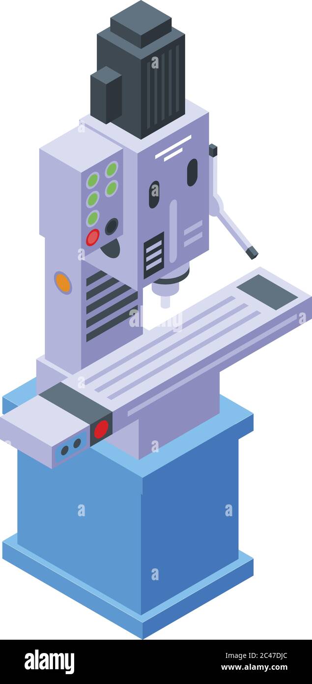 Industrial milling machine icon, isometric style Stock Vector Image ...