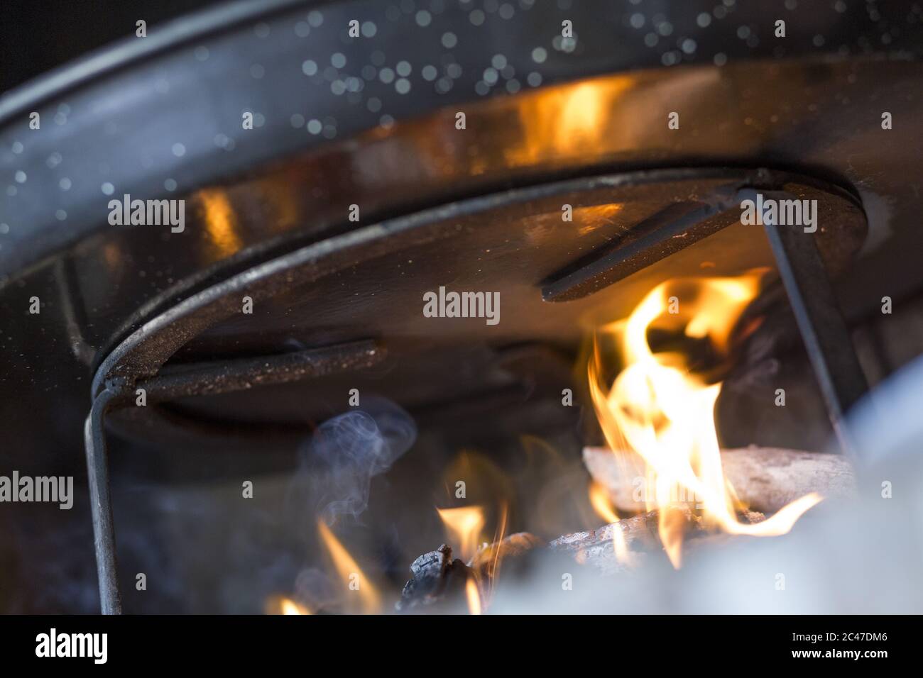 Closeup shot of fire flames in a wood stove Stock Photo - Alamy
