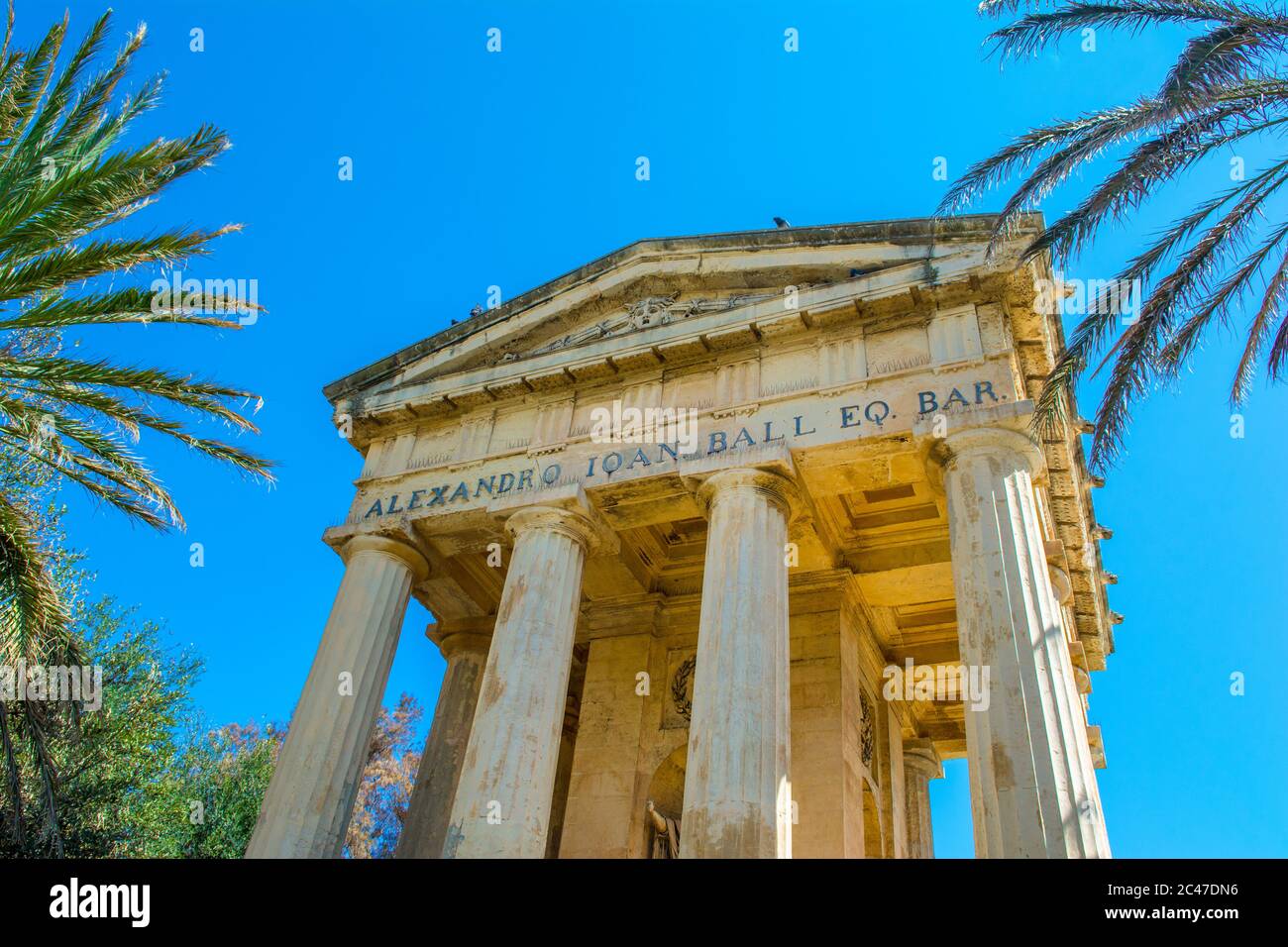 The Monument to Sir Alexander Ball in the Lower Barrakka Gardens in ...