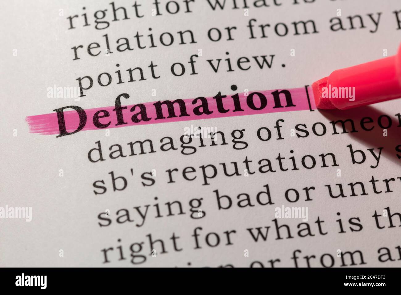 Fake Dictionary, Dictionary definition of word defamation Stock Photo ...