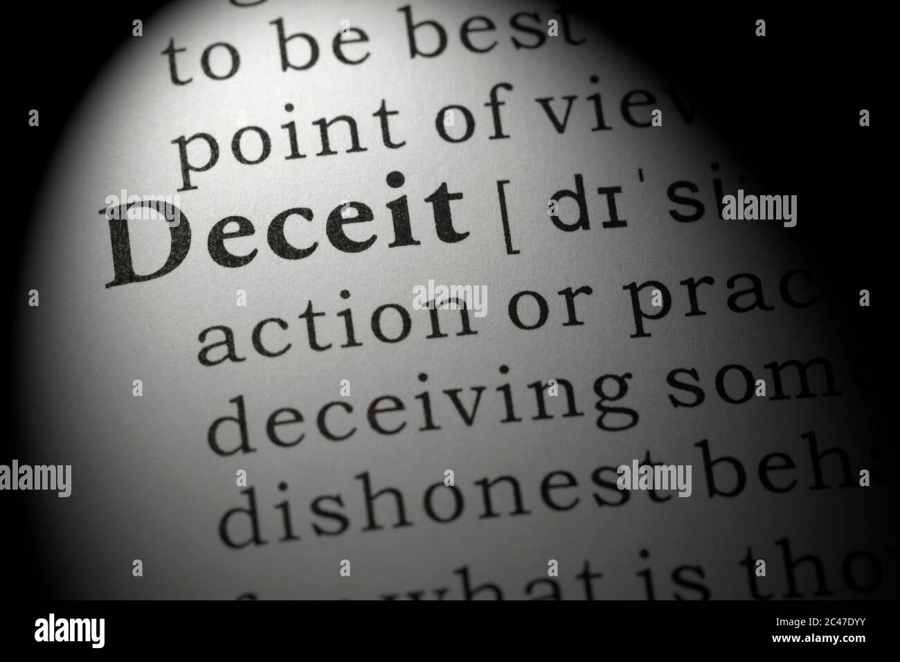 Fake Dictionary, Dictionary definition of word Deceit Stock Photo - Alamy