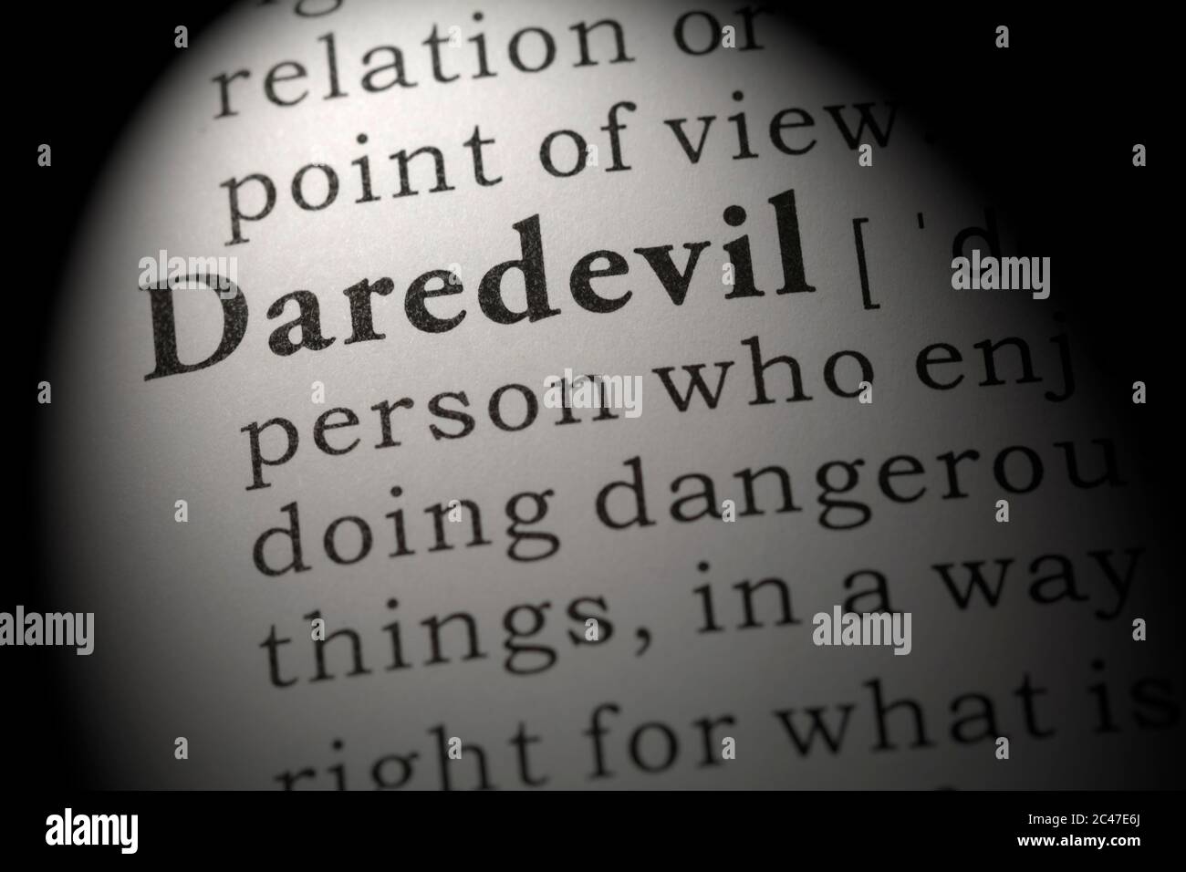 Fake Dictionary, Dictionary definition of word daredevil Stock Photo ...