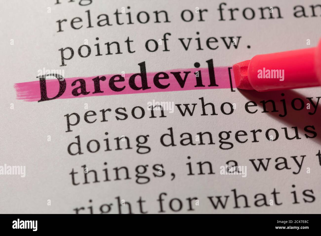 Fake Dictionary, Dictionary definition of word daredevil Stock Photo ...