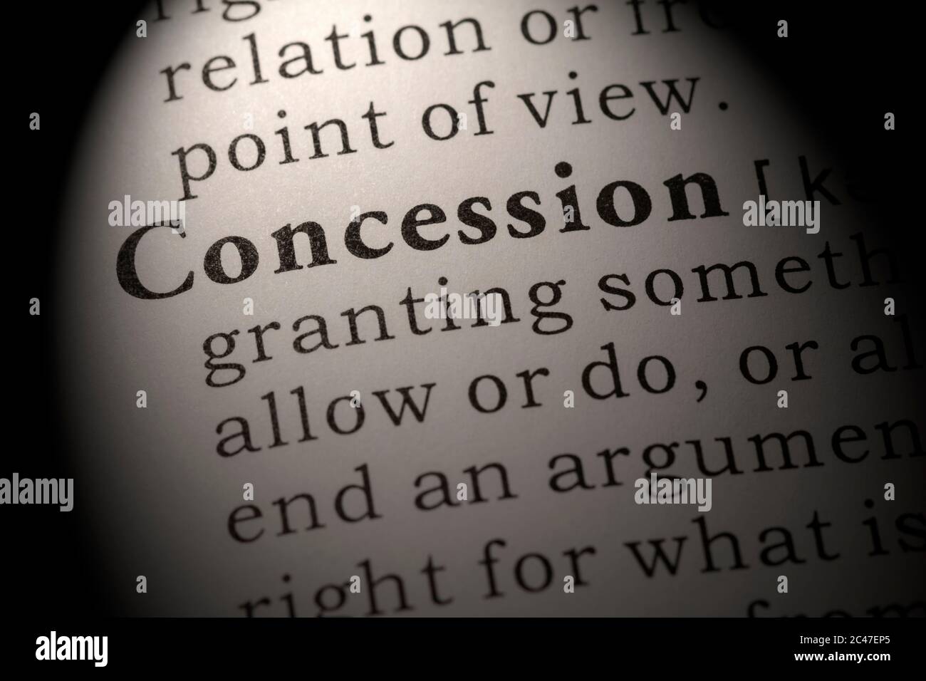 Fake Dictionary, Dictionary definition of word concession Stock Photo ...