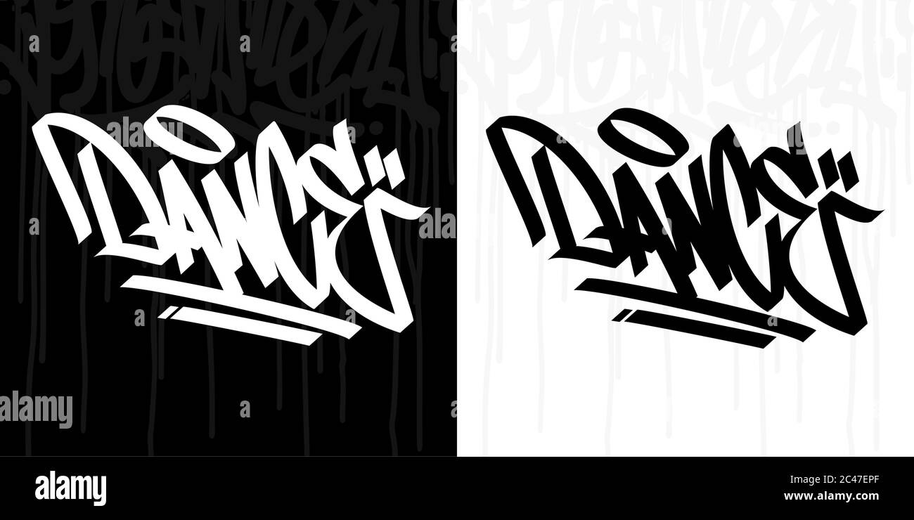 Abstract Hip Hop Hand Written Graffiti Style Word Dance Vector ...