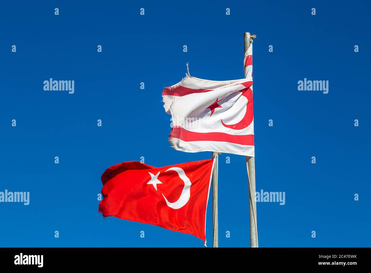 North cyprus flag kyrenia hi-res stock photography and images - Alamy