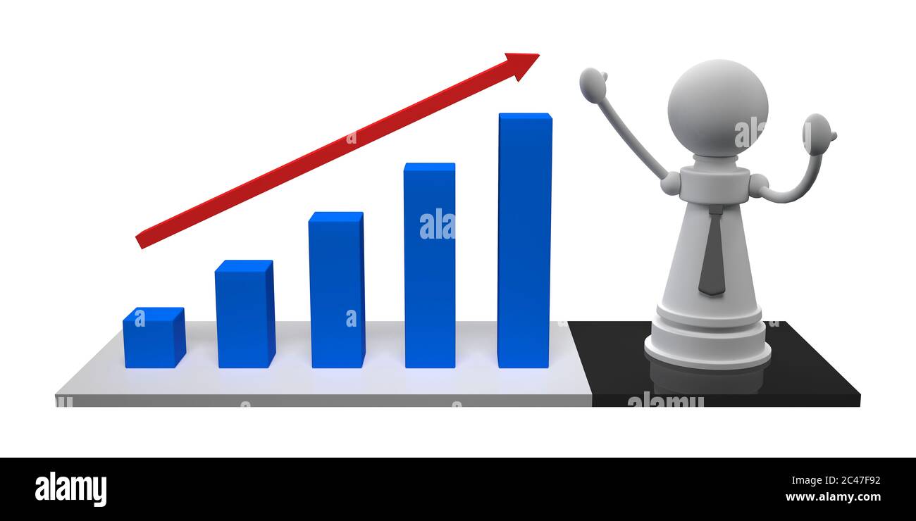 success with high graph red line Stock Photo - Alamy