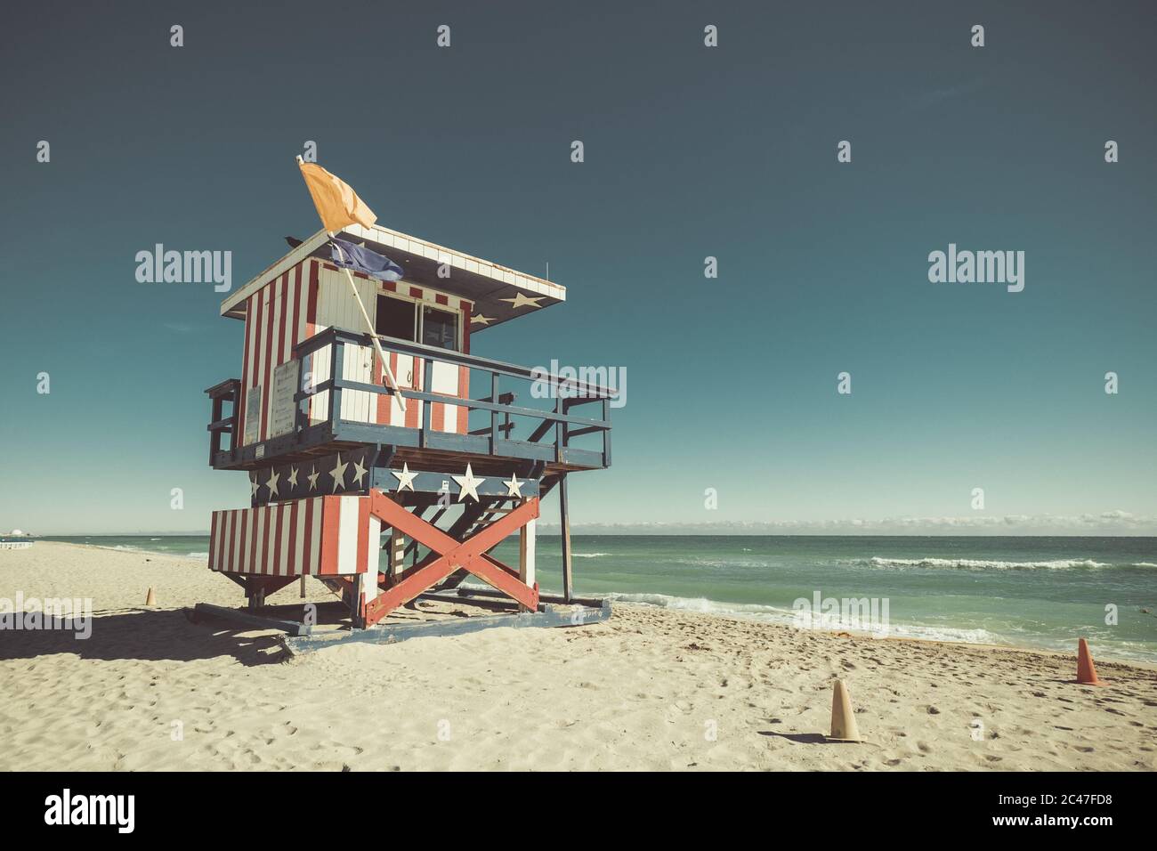 View of a lifeguard's house in the seashore Stock Photo - Alamy